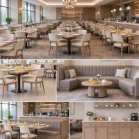 China Complete Hotel Restaurant Furniture Flexible Dining Table And 4 Chairs Custom Materials for sale