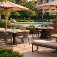 China Resort Hotel Outdoor Furniture Contemporary Breakfast Nook Dining Set OEM ODM for sale