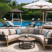 China Contemporary Hotel Outdoor Furniture OEM ODM Outdoor Lounge Setting for sale