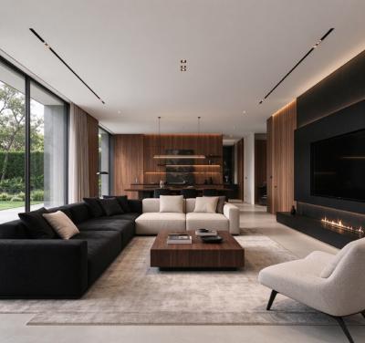 China Geometric Villa Furniture Architectural Villa Cabinets Integrated Storage for sale
