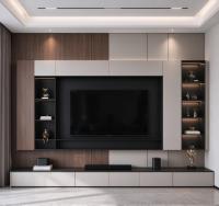 China Geometric Villa Furniture Architectural Villa Cabinets Integrated Storage for sale