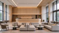 China Modern Custom Hotel Lobby Furniture Warm Tone Reception Area Furniture Custom Size for sale