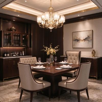 China Luxury Hotel Restaurant Furniture Rattan Marble Dining Table Set Custom Finishes for sale