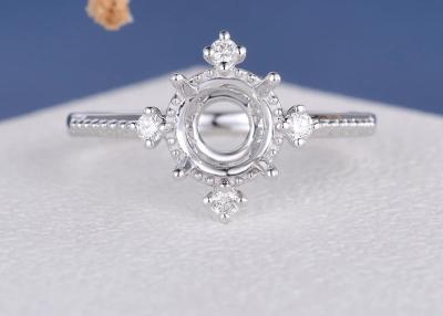 China Engagement Setting 14k Rose Gold Ring Flower Floral Semi Mount for sale