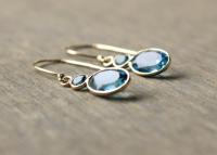China Handmade 14k Yellow Gold Jewelry , Natural 14k Yellow Gold Earrings Topaz Gemstone for sale