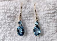 China Handmade 14k Yellow Gold Jewelry , Natural 14k Yellow Gold Earrings Topaz Gemstone for sale