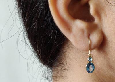 China Handmade 14k Yellow Gold Jewelry , Natural 14k Yellow Gold Earrings Topaz Gemstone for sale