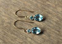 China Handmade 14k Yellow Gold Jewelry , Natural 14k Yellow Gold Earrings Topaz Gemstone for sale