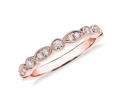 China Rose Gold Jewelry 14K Natural Diamond Engagement Ring Round Cut for sale