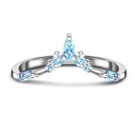 China 9K / 10K / 14K / 18K Natural Emerald Cut Diamond Engagement Ring White Gold for sale