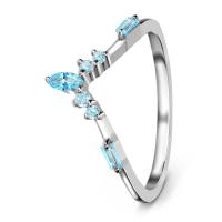China 9K / 10K / 14K / 18K Natural Emerald Cut Diamond Engagement Ring White Gold for sale