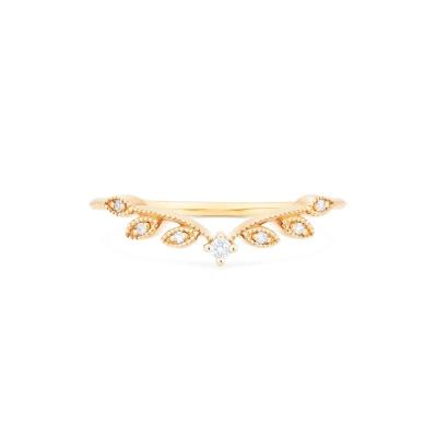 China Diamond Wedding Unique Engagement Rings 14K Yellow Gold Jewelry for sale