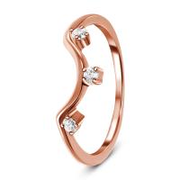 China 14K Rose Gold Real Diamond Jewellery , Round Real Fancy Diamond Anniversary Rings for sale