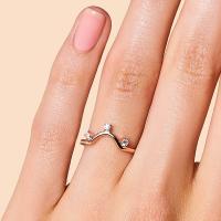 China 14K Rose Gold Real Diamond Jewellery , Round Real Fancy Diamond Anniversary Rings for sale