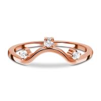 China 14K Rose Gold Real Diamond Jewellery , Round Real Fancy Diamond Anniversary Rings for sale