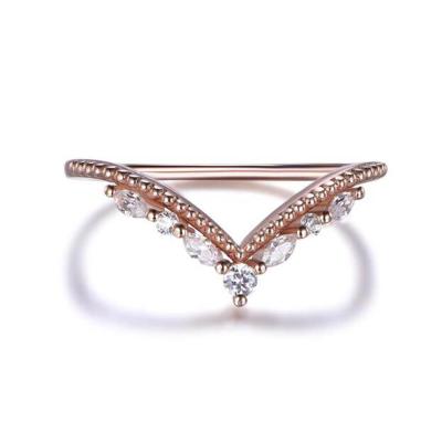 China 14K Rose Gold Jewelry Ladies Engagement Ring Pear Round Diamond for sale