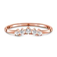 China Real Cut Diamond Wedding Rings Brilliant 14K Rose Gold Jewelry for sale