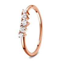 China Real Cut Diamond Wedding Rings Brilliant 14K Rose Gold Jewelry for sale