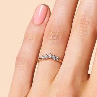 China Real Cut Diamond Wedding Rings Brilliant 14K Rose Gold Jewelry for sale