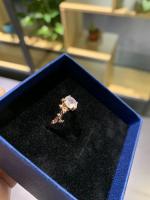 China 14K Rose Gold Moonstone Wedding Rings Leaf Flower Round Cut for sale