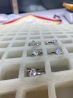 China Pear Cut Dainty Moonstone Ring , 14K Rose Gold Simple Moonstone Ring for sale