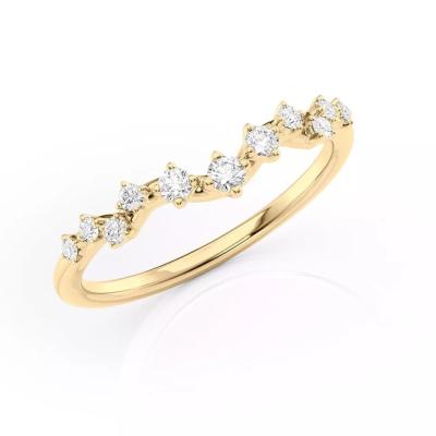 China Custom 14K Yellow Gold And CVD Diamond Wedding Bands With Natural Diamond Jewelry for sale
