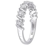 China 7Pcs 3mm Round Brilliant Cut Real Genuine Diamond Moissanite Engagement Ring White for sale