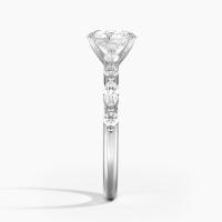 China 14K / 18K White Solid Gold Real VVS Diamond Moissanite Ring Round Brilliant Cut for sale
