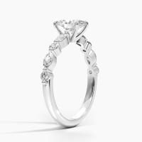 China 14K / 18K White Solid Gold Real VVS Diamond Moissanite Ring Round Brilliant Cut for sale