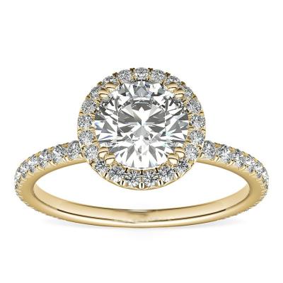 China Luxury Gia Big Diamonds Woman Engagement Ring Real Solid 9K / 14K / 18K Gold for sale