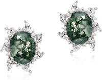 China Natural Moss Agate Ring Set For Women Pear Shaped Gold Ring  For Women for sale