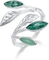 China Natural Moss Agate Ring Set For Women Pear Shaped Gold Ring  For Women for sale