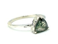 China Moss Agate Emerald Ring Set , Anniversary Jewelry Gift Promise Wedding Ring for sale