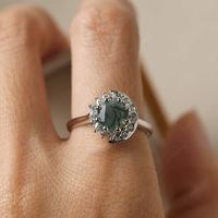 China LUO S925 Sterling Silver Sun And Moon Ring Round Shaped 7MM For Women for sale