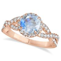 China 925 Sterling Silver Halo CZ Jewelry Hexagon Natural Blue Moonstone Ring for sale