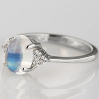 China 925 Sterling Silver Rainbow Moonstone Jewelry Oval Cut Vintage Moonstone Engagement Ring for Women for sale