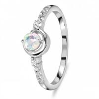 China 925 Sterling Silver Rainbow Jewelry Moonstone Blue Natural Moonstone Ring for sale