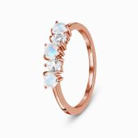 China 925 Sterling Silver Rainbow Jewelry Moonstone Blue Natural Moonstone Ring for sale