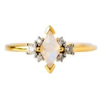 China 925 Sterling Silver Rainbow Jewelry Moonstone Blue Natural Moonstone Ring for sale