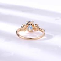 China 925 Sterling Silver Rose gold 1 Carat Flower Halo Ring Rainbow Moonstone Ring for sale