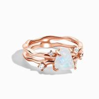 China Women 925 Sterling Silver Natural Blue Moonstone Ring Moonstone Jewelry Design for sale