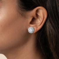 China 925 Sterling Silver Natural Stone Jewelry Hexagon Cut Blue Rainbow Moonstone Stud Earrings for sale