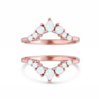 China 925 Silver Antique Elegant Genuine Opal Promise Engagement Wedding Anniversary Precious Rings for sale