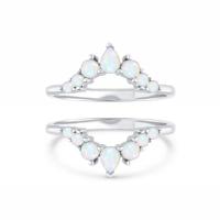 China 925 Silver Antique Elegant Genuine Opal Promise Engagement Wedding Anniversary Precious Rings for sale