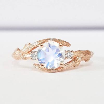 China Decoration Match Natural Moonstone Ring 925 Sterling Silver Jewelry Ring for sale