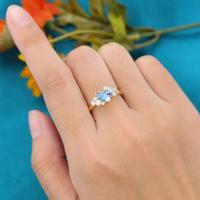 China 14K Yellow Gold Bridal Antique Promise Anniversary Gift for Women Pear Shaped Moonstone Engagement Ring for sale