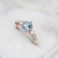 China Pear Moonstone engagement Ring 18k gold Silver Ring Natural Gemstone Jewelry for sale