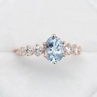 China White Gold Oval Moonstone Art Deco Unique Engagement Ring Set 925 Sterling Silver for sale