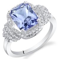 China Nature 0.5 ct Round Tanzanite Halo Ring in Sterling Silver Engagement Ring for sale