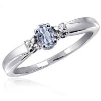 China 0.25 Carat Tanzanite 0.925 Sterling Silver Ring Jewelry with White CZ Accent for sale